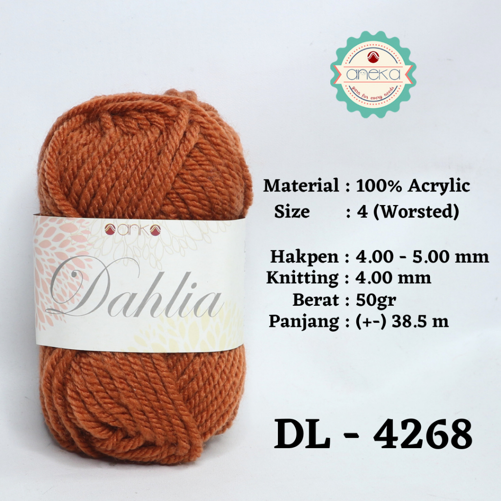 Jual ANEKA - Benang Rajut Karpet Dahlia / Carpet Yarn - 4268 ( Coklat ...