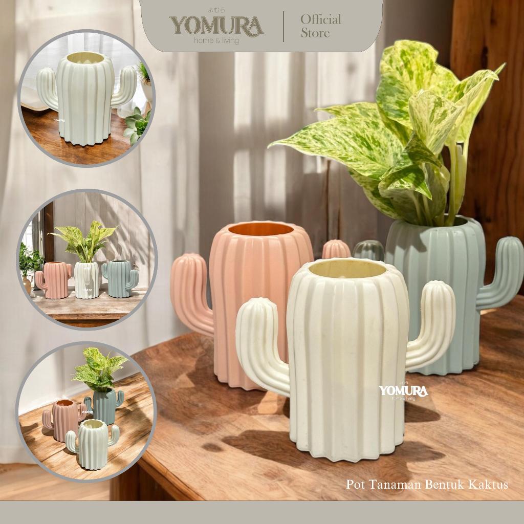 Jual YOMURA Pot Tanaman Hias Bentuk Kaktus/ Pot Succulent Sukulen / Vas ...