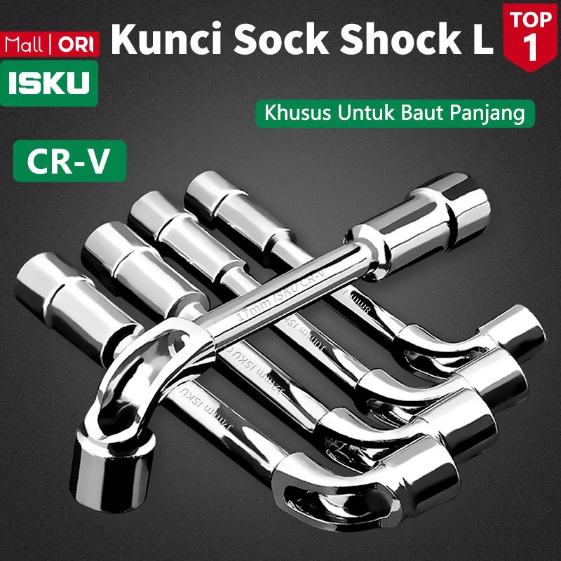 Jual ISKU kunci sock L 8-17mm kunci sock shock L double sock allen key ...