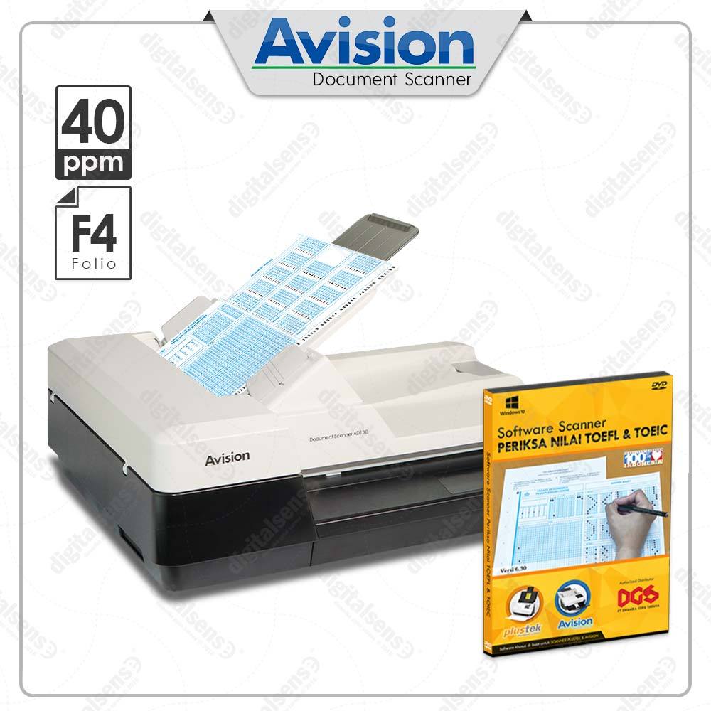 Jual Scanner Avision Periksa Nilai TOEFL & TOEIC AD130 - Flatbed+ADF - 40 Lembar/menit (F4/Legal ...