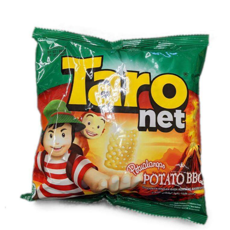 Jual (packing bubblewrap) Taro Net 8gr satuan / Taro snack BBQ / Taro ...