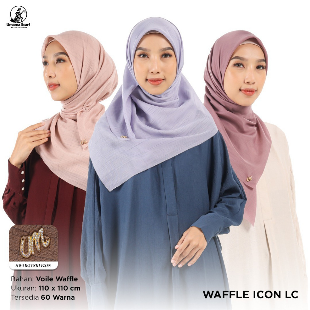 Jual Hijab Segiempat Polos Voal Waffle Pouch Umama Metal Logo Um ...