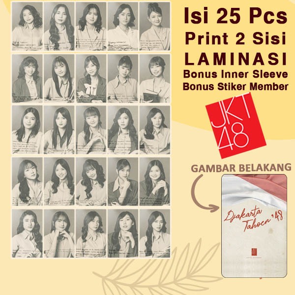 Jual PC Photocard JKT48 Djakarta 48 Set 25 Pcs Cetak 2 Sisi Laminasi Bahan Tebal Tidak Luntur ...
