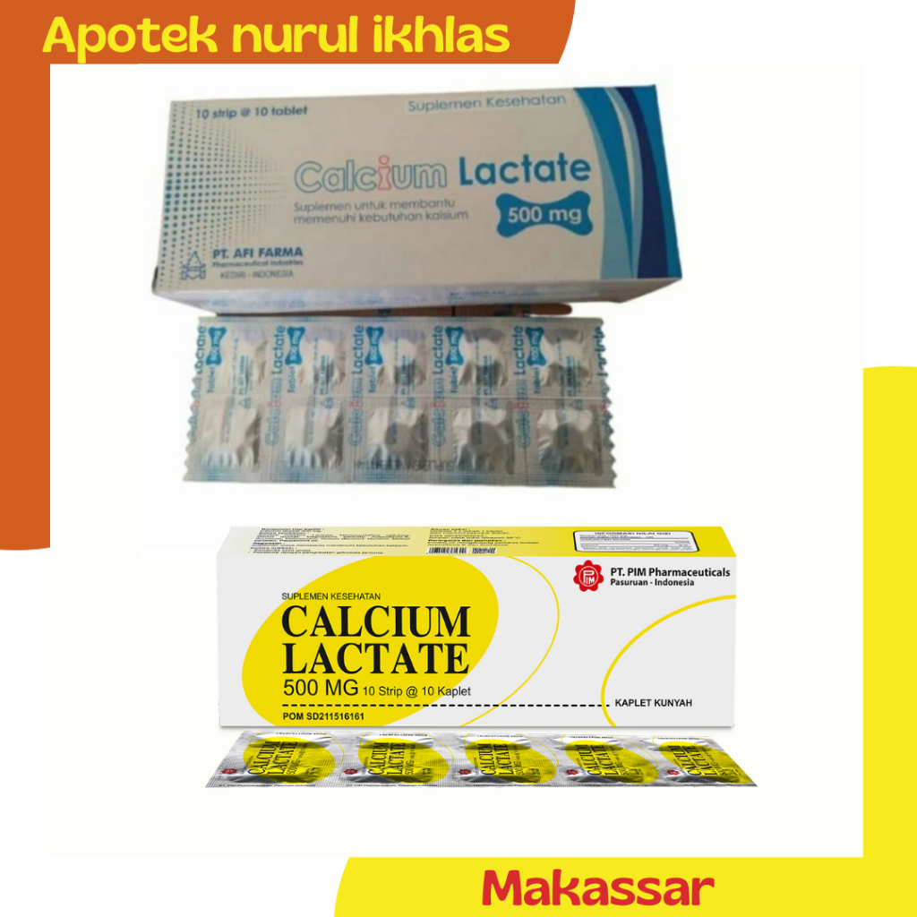 Jual calcium lactate 500mg perbox/ kalsium tablet 500mg | Shopee Indonesia