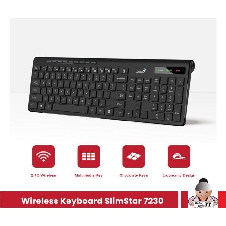 Jual Wireless Keyboard GENIUS KB 7230 Wireless Slim Keyboard SlimStar ...