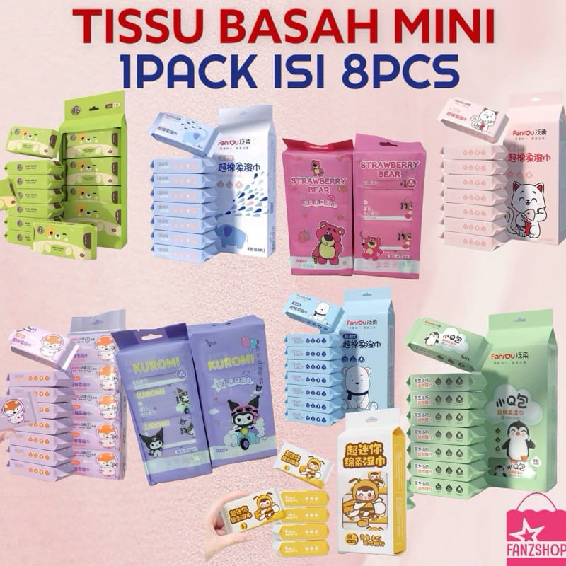 Jual 【 1 PACK BESAR Isi 8 】Tisu Basah Motif Lucu DISNEY Tissue Basah ...