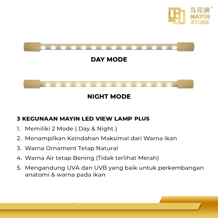 Jual MAYIN LAMP VIEW PLUS 172cm Lampu LED celup Aquarium ikan Arowana ...