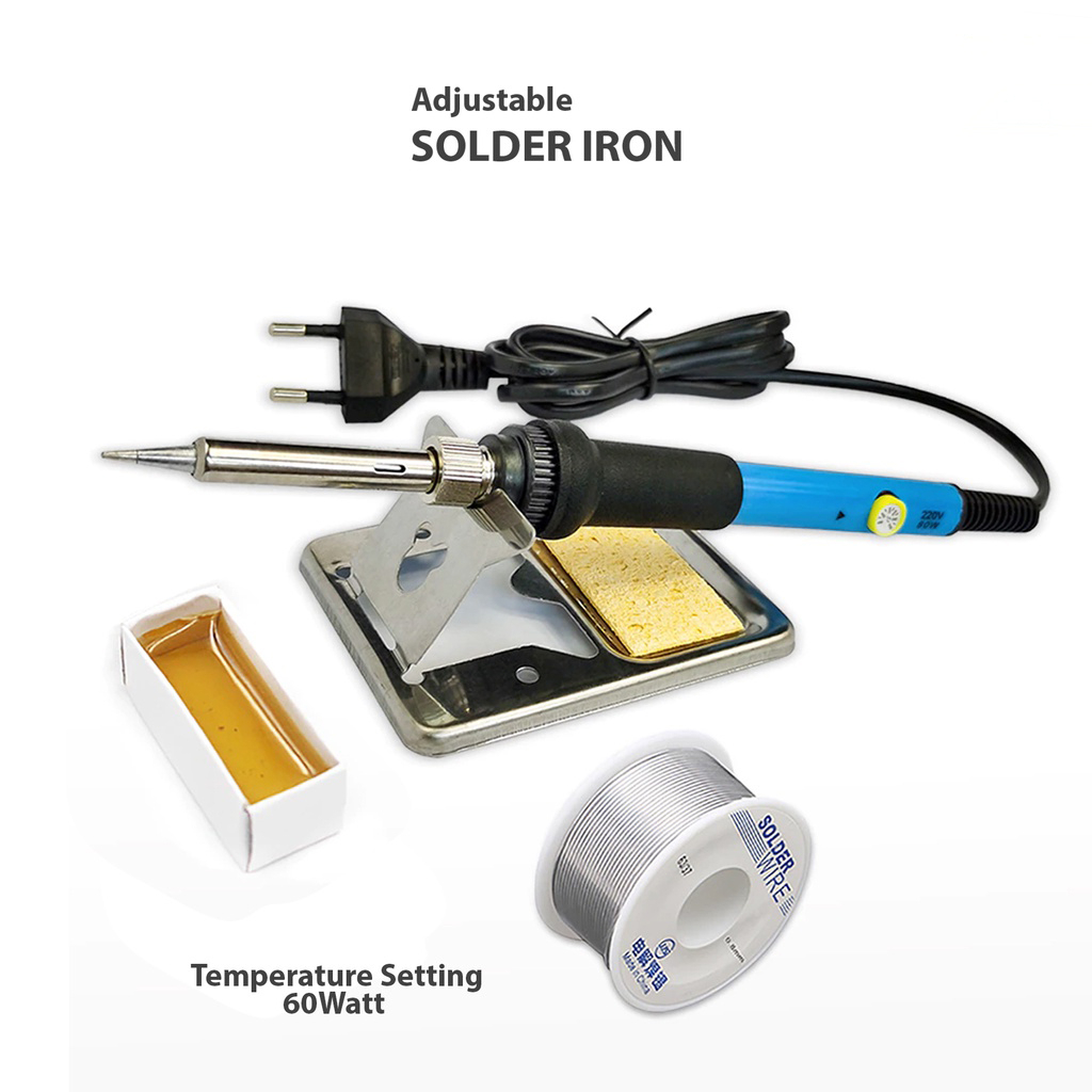 Jual SOLDER SET IRON ADJUSTABLE TEMPERATURE 60W WITH BONUS - Set Solder Listrik Lengkap dengan ...