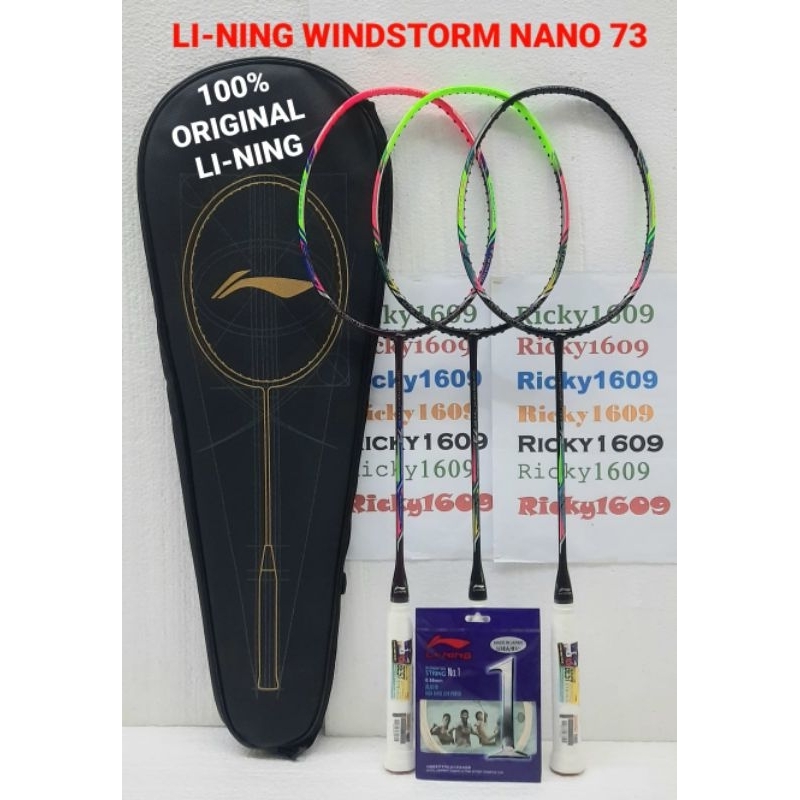Jual RAKET BADMINTON LINING WINDSTORM NANO 73 - TENSION 30 LBS (ULTRA ...