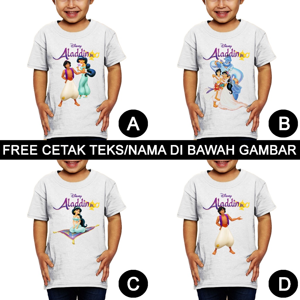 Jual Aladdin Jasmine Genie Baju Kaos Anak dan Balita. Bisa Couple ...