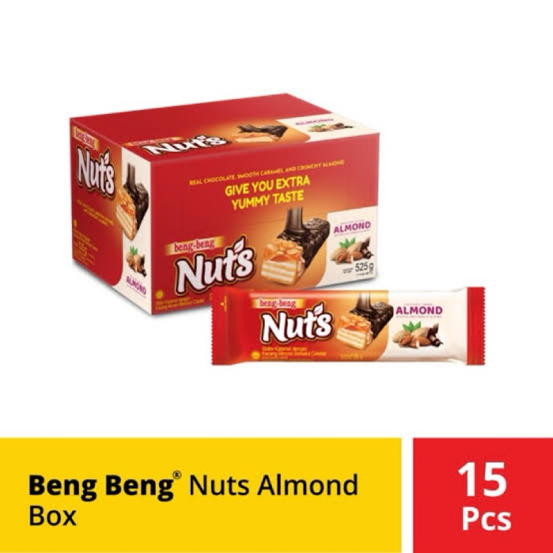 Jual Beng Beng Nuts Almond , 1 kotak isi 15pcs, Beng Beng Nuts Almond ...