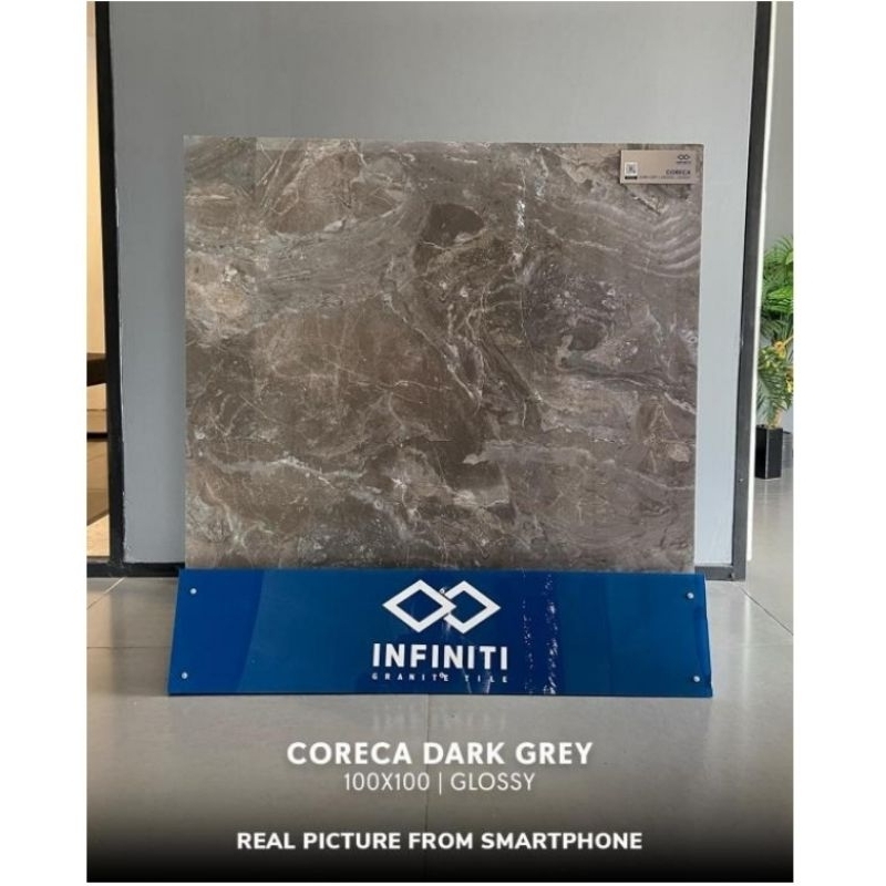 Jual Granit Infiniti Coreca Dark Grey 100x100 Glosy | Shopee Indonesia