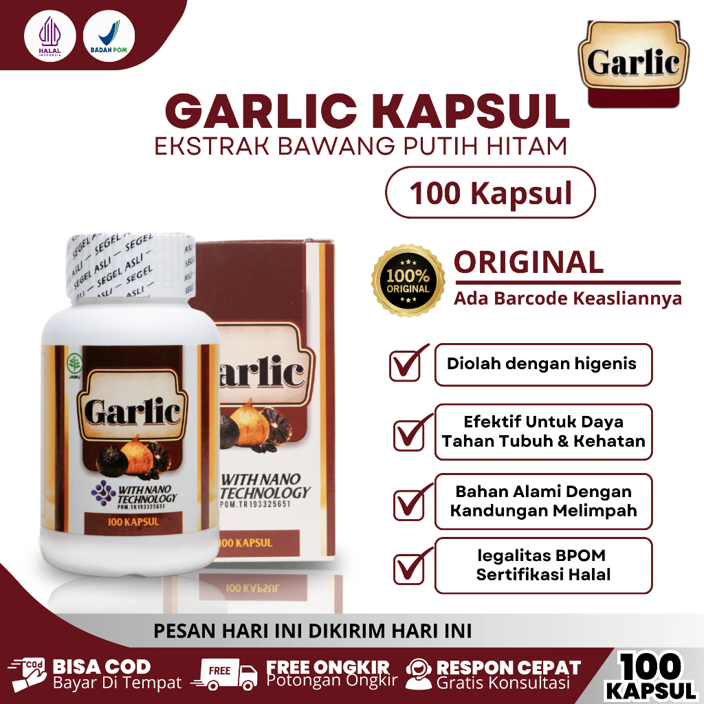 Jual Garlic Kapsul Bawang Putih Tunggal Lanang Allium Sativum Obat ...