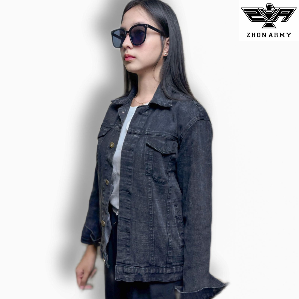 Jual ZHON ARMY Jaket Denim Jeans Unisex Premium | Shopee Indonesia