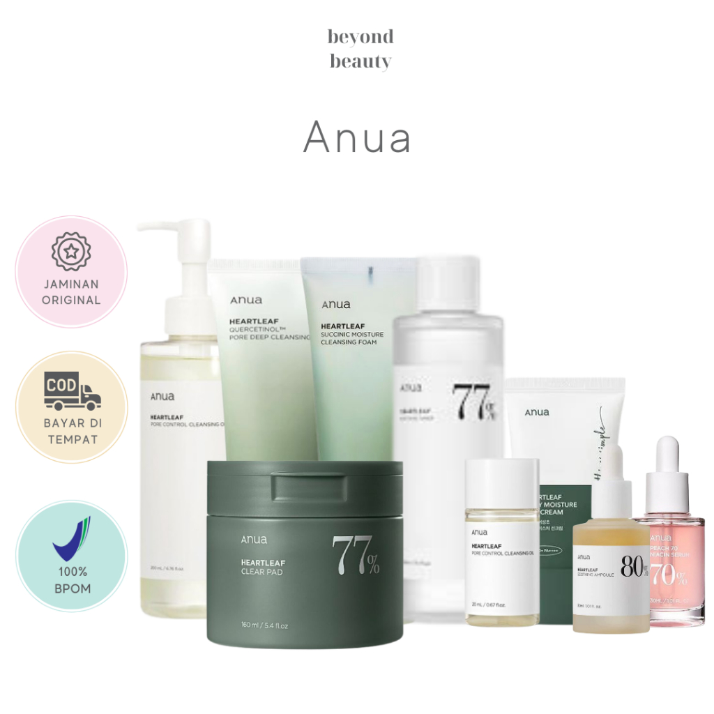 Jual [BPOM] Anua Heartleaf 77 Soothing Toner, Cleansing Oil ...