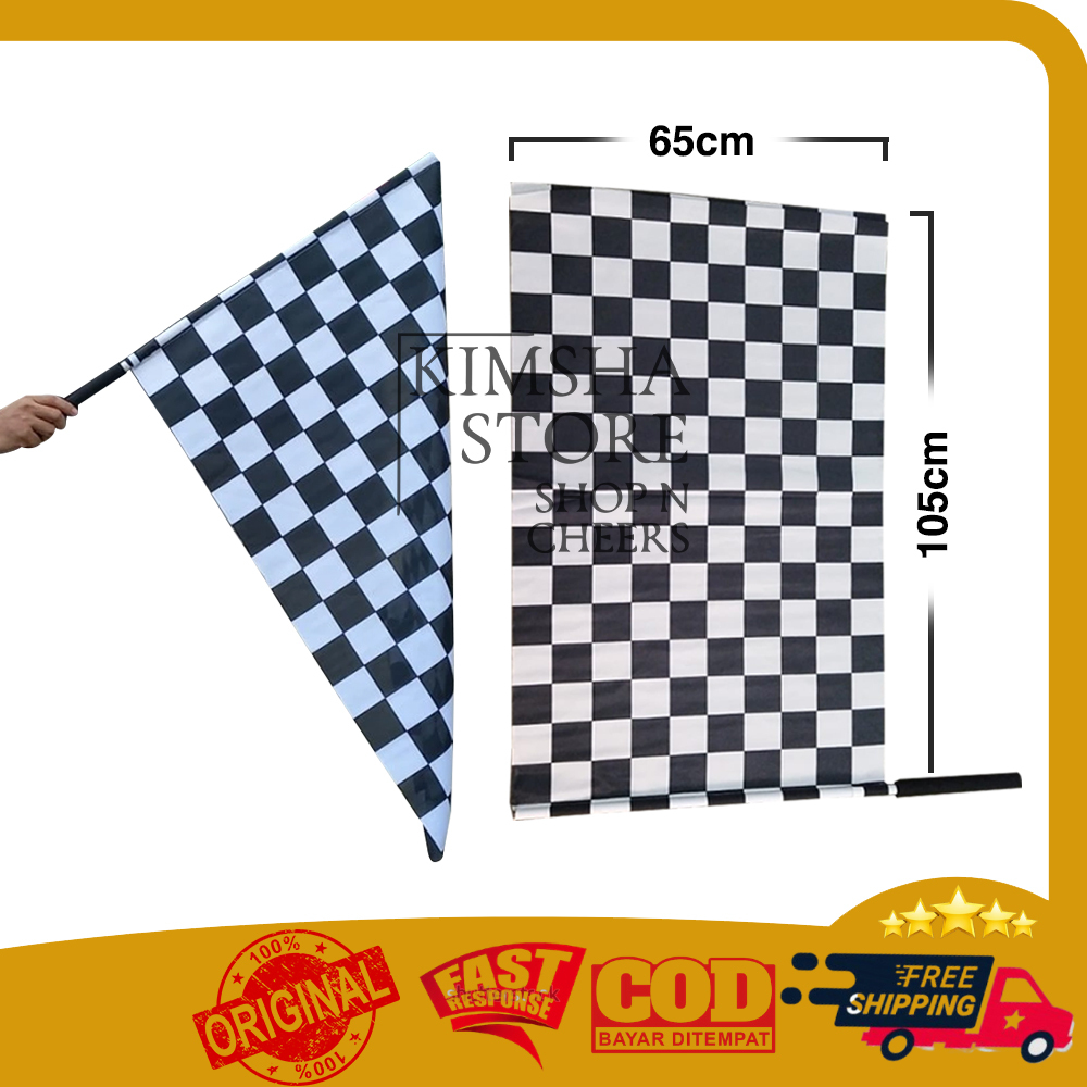 Jual Bendera Racing Flag Lomba Balap Kotak Hitam Putih Catur Aksesoris ...