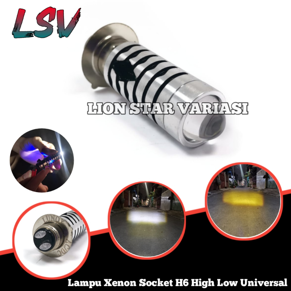 Jual Lampu Utama LED H6 Laser 2 Warna LED H6 Laser Motor Universal Putih Kuning Plus Senja Biru ...