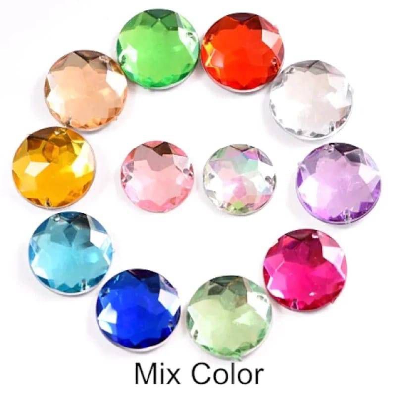 Jual DIAMOND BULAT PAYET JAHIT RESIN BULAT WARNA WARNI KACA PERMATA ...