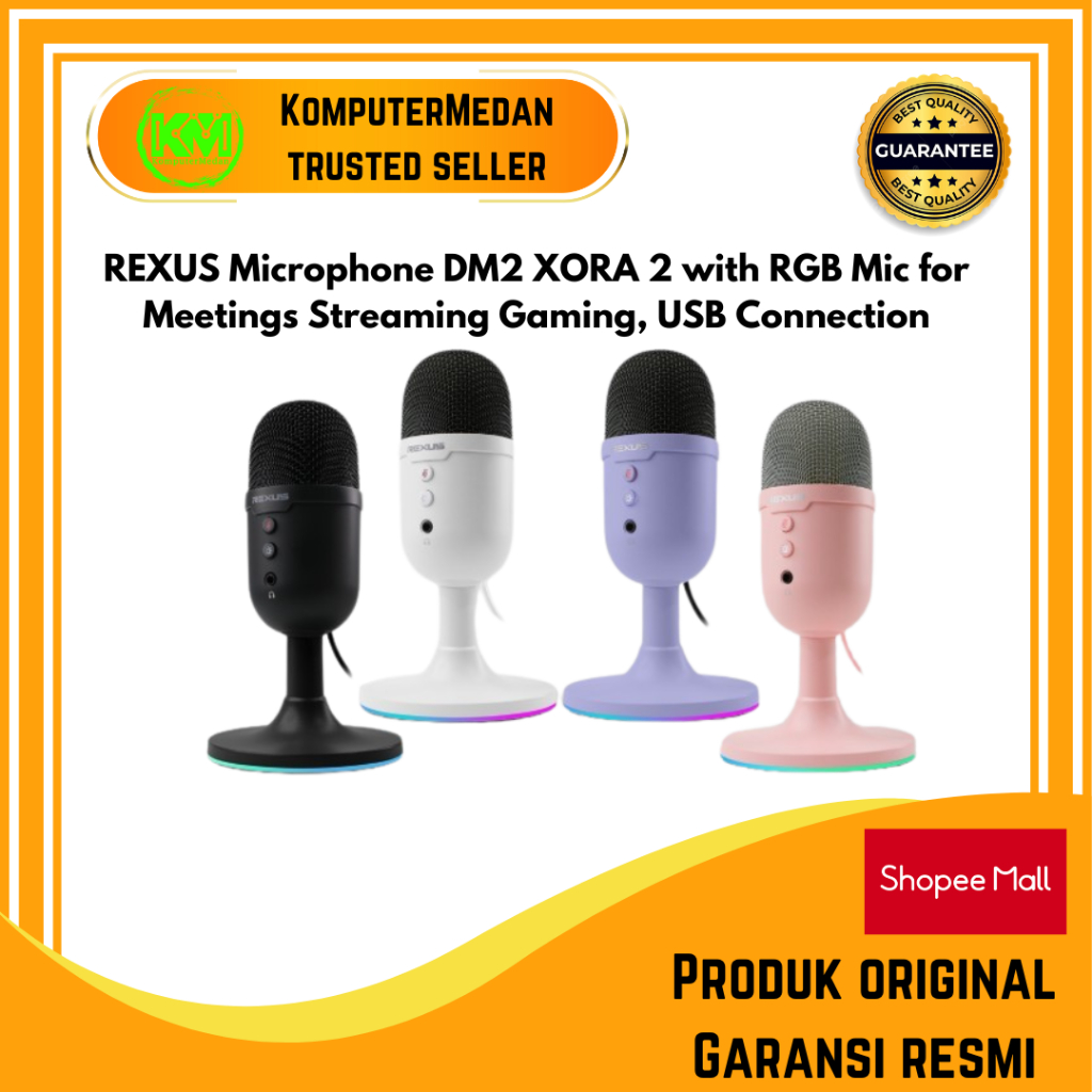 Jual REXUS Microphone DM2 XORA 2 with RGB Mic for Meetings Streaming ...