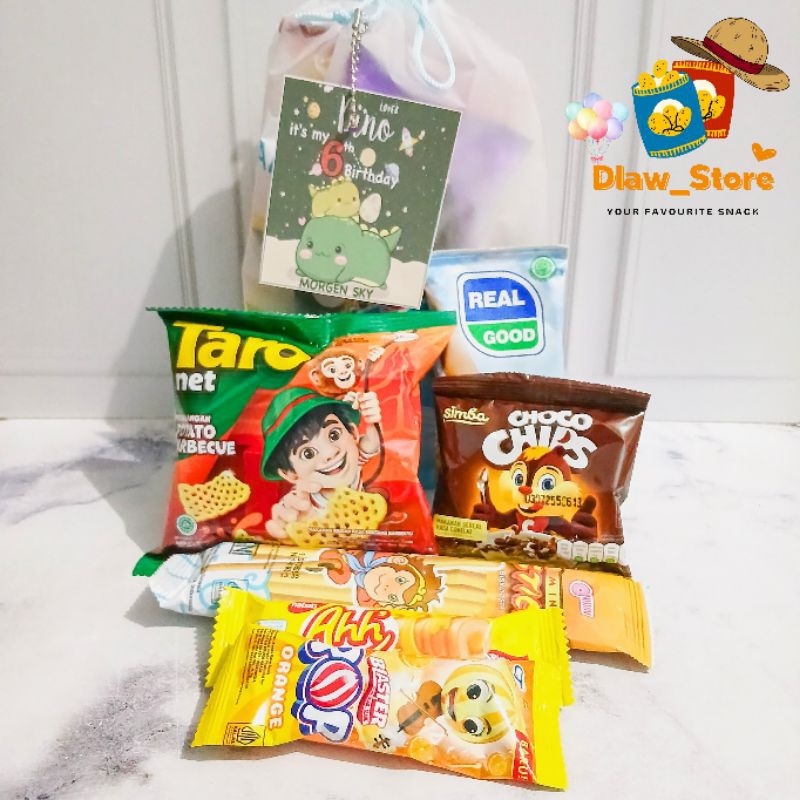 Jual Paket Snack Ulang Tahun Anak Pouch Bingkisan Ultah Paket Hemat ...