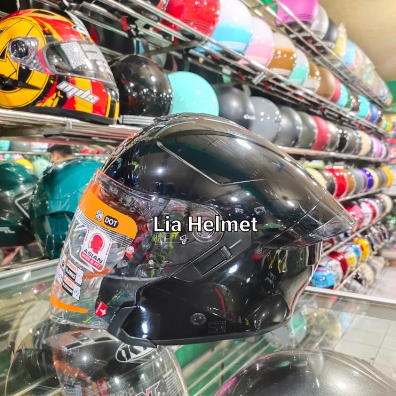 Jual Helm Half Face INK Terra 2 Solid Black Glossy / INK Terra 2 polos ...