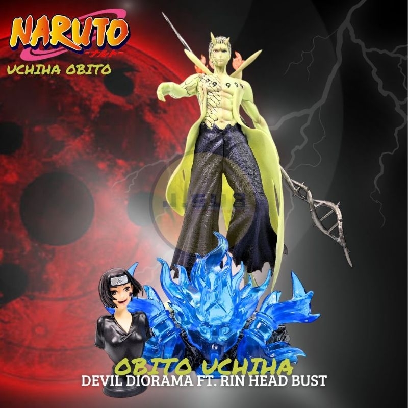 Jual Action Figure Obito Uchiha Statue Naruto Reog Diorama Ft. Rin GK ...