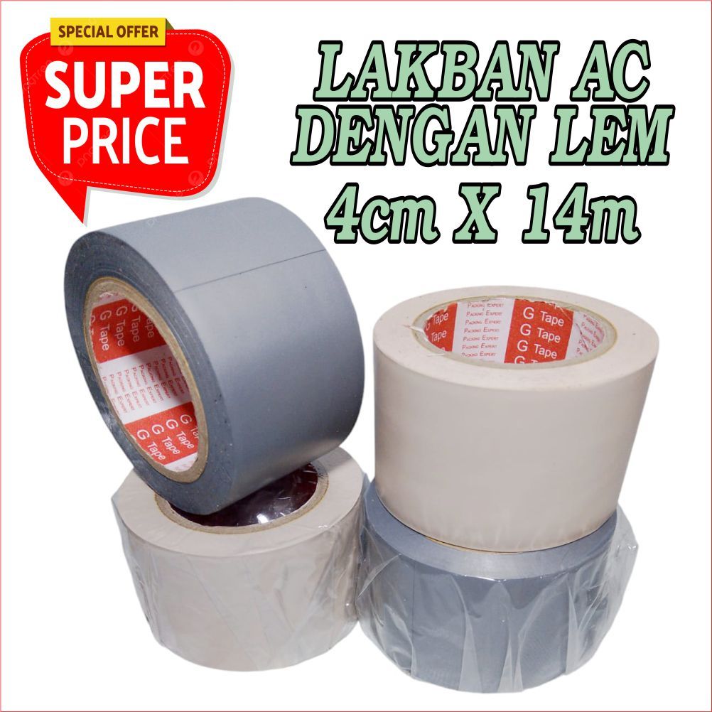 Jual LAKBAN AC DENGAN LEM MERK G-TAPE LEBAR 4CM ( DUCHT TAPE +LEM ...