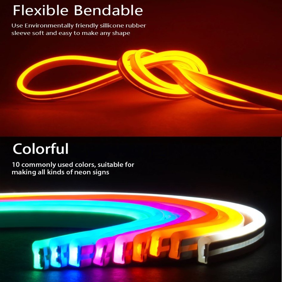 Jual Paket Lampu Neon Flex LED Neonsign 20 25 30 40 50 Meter Gratis 1 ...