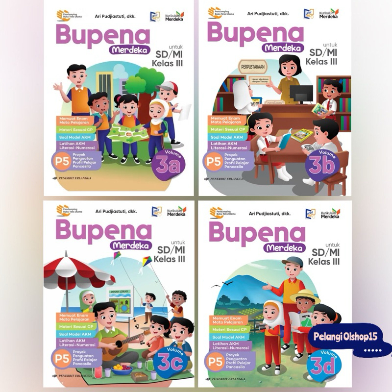 Jual BUKU BUPENA 3A 3B 3C 3D SD/MI KELAS 3 KURIKULUM MERDEKA ERLANGGA ...