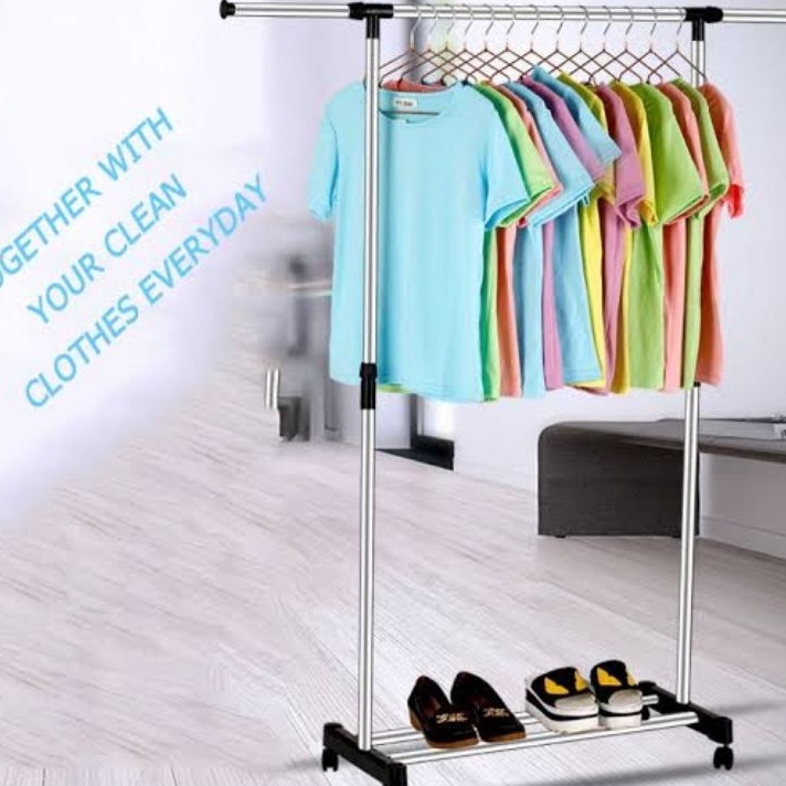 Jual berkualitas JR2 JEMURAN BAJU SINGLE POOL RAK BESI STAINLEES ...