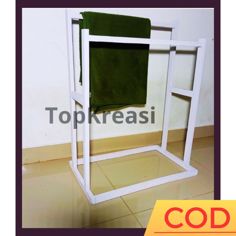 Jual Rak Gantungan Handuk Sejadah Minimalis Estetik Kayu / Jemuran ...