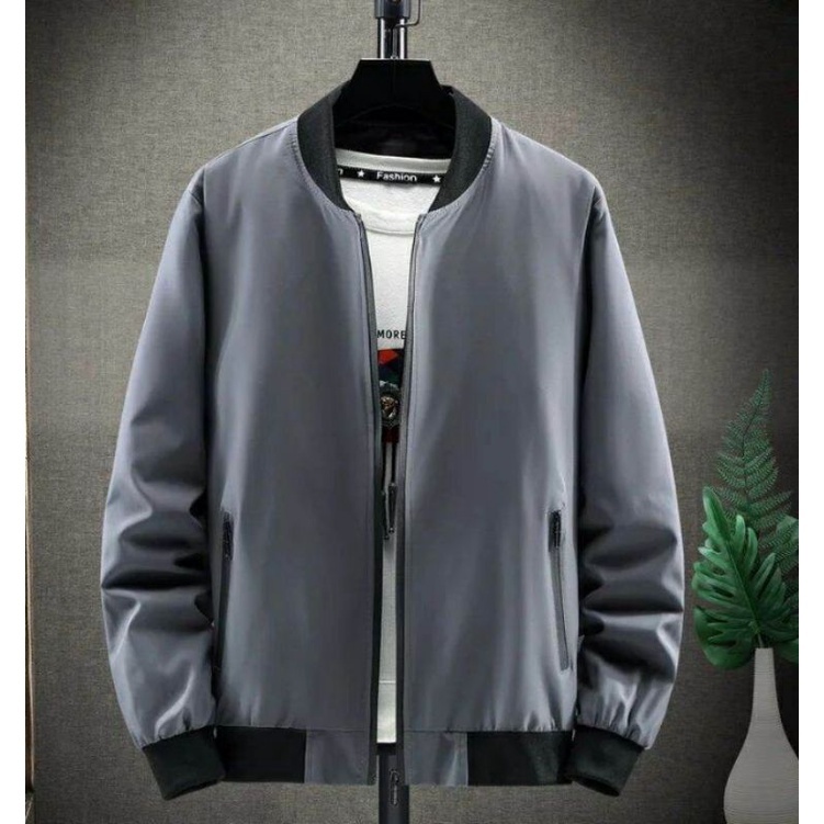 Jual Jaket Bomber Polos Waterproof Parasut Pria Wanita Jumbo Anti Air ...