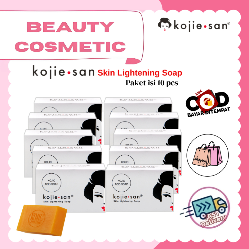 Jual Kojie San Paket ISI 10 Skin Lightening Soap 65gr(Kojic Acid Soap ...