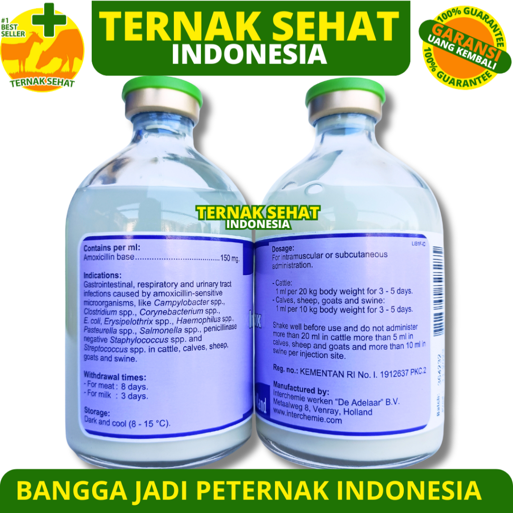 Jual INTRAMOX 150 BIRU 100ML - Antibiotik Hewan Amoxycillin Spektrum ...