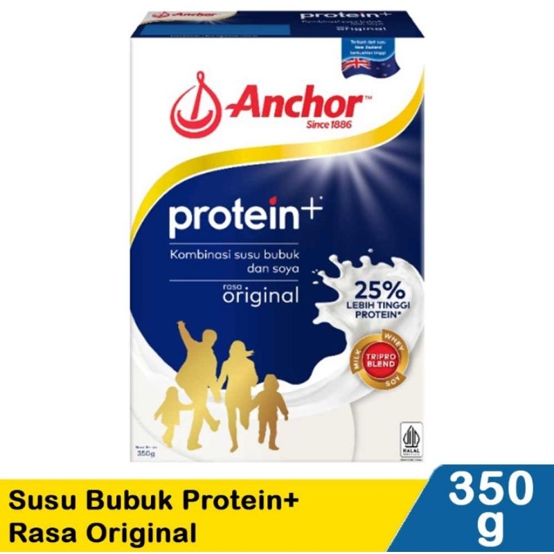Jual Anchor susu bubuk tinggi protein+ rasa original 350 gram | Shopee ...