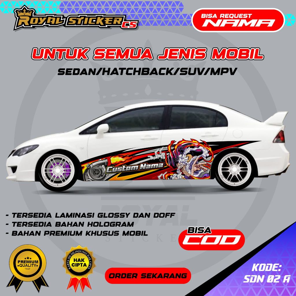 Jual STICKER DECAL MOBIL TERKINI SEMUA SEDAN TIMOR VIOS AVANZA INNOVA ...
