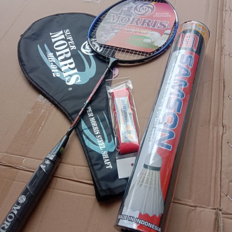 Jual COD raket badminton morris logo pbsi siap pakai isi 1 raket 1 grip ...