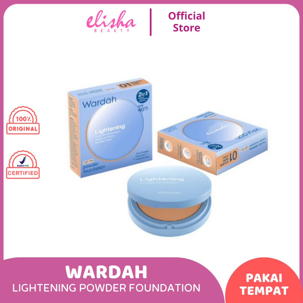 Jual Wardah Lightening Powder Foundation Light Feel 12g - Bedak Padat Medium-Buildable Coverage ...