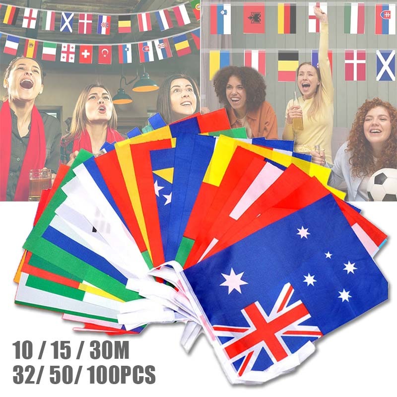 Jual 50/100pcs Bendera Renceng Negara Dunia Bendera Renteng Bendera 100 ...