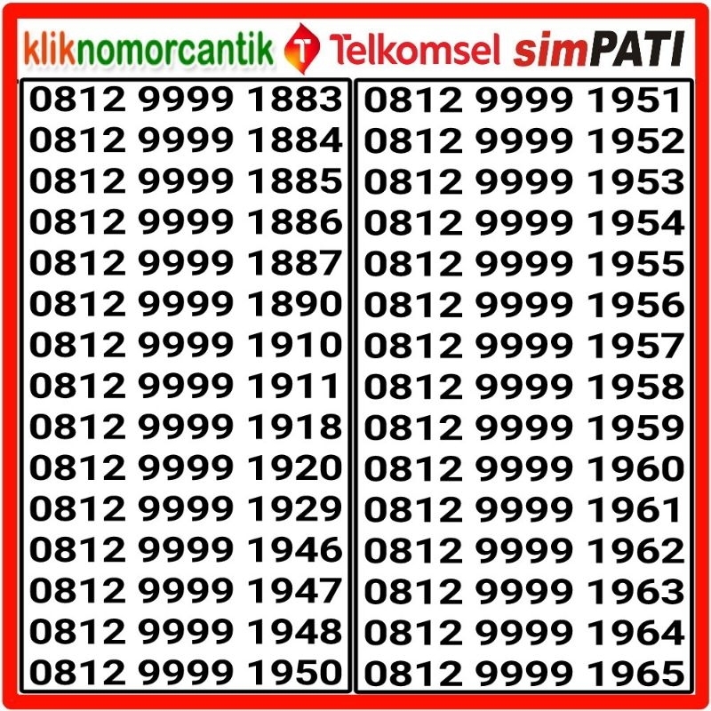 Jual nomor cantik simpati support 4G&5G kartu perdana Telkomsel simpati seri 9999 A25 | Shopee ...