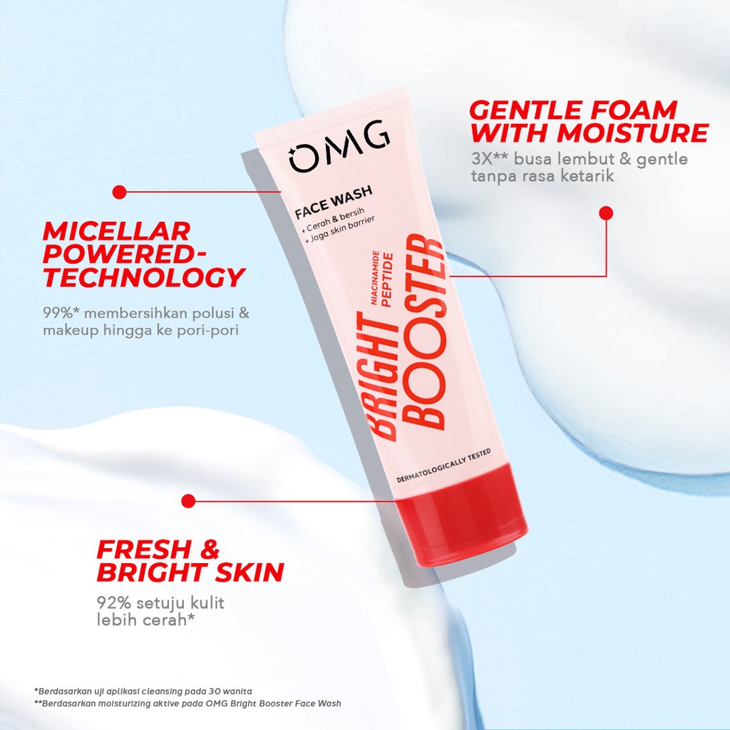 Jual OMG Oh My Glow Bright Booster Face Wash / Untuk Semua Jenis Kulit ...