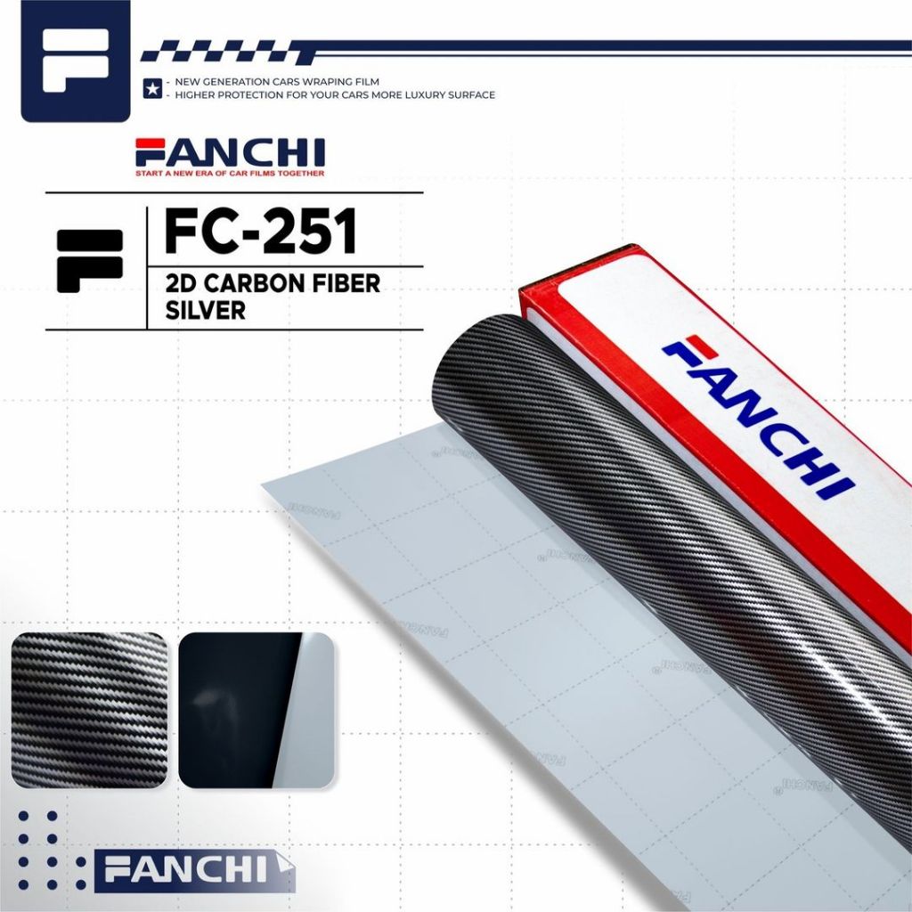 Jual Sticker Fanchi 2D FC251 Carbon Fiber Silver Hitam permeter ...
