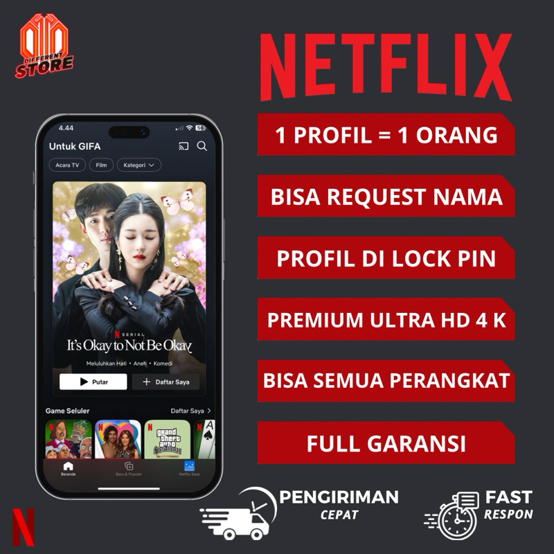 Jual NTFLIX 4K 1 BULAN FULL GARANSI SELAMA PEMAKAIAN | Shopee Indonesia