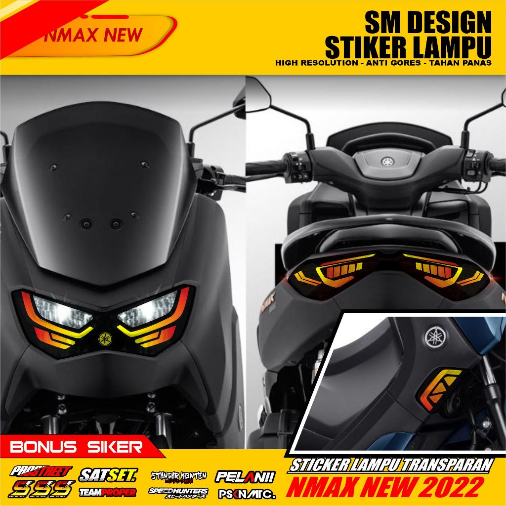 Jual Sticker Variasi Lampu Alis Motor NMAX NEW - Stiker Mata Lampu Nmax ...
