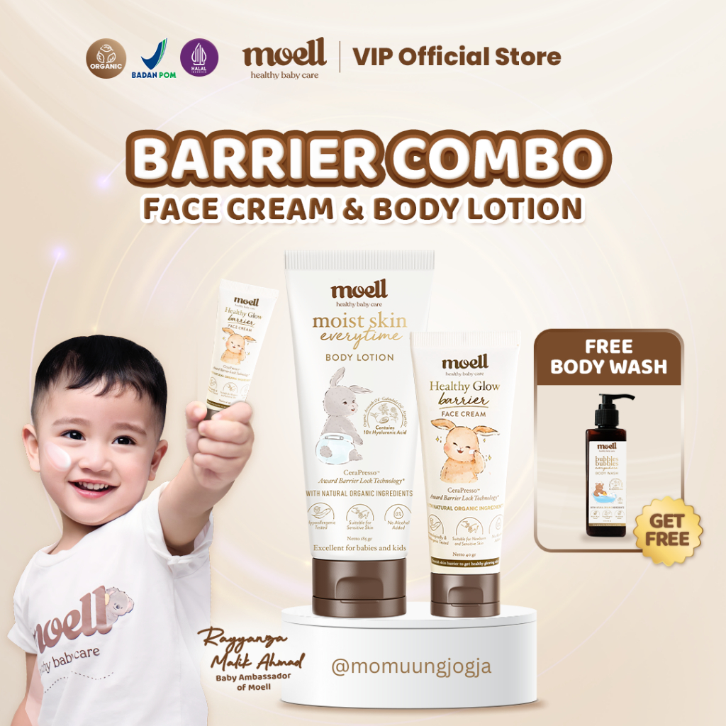 Jual Moell Special Bundling Body Lotion 185ml & Face Cream 40ml ...