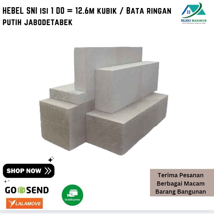 Jual HEBEL SNI isi 1 DO = 12.6m kubik / Bata ringan putih jabodetabek | Shopee Indonesia