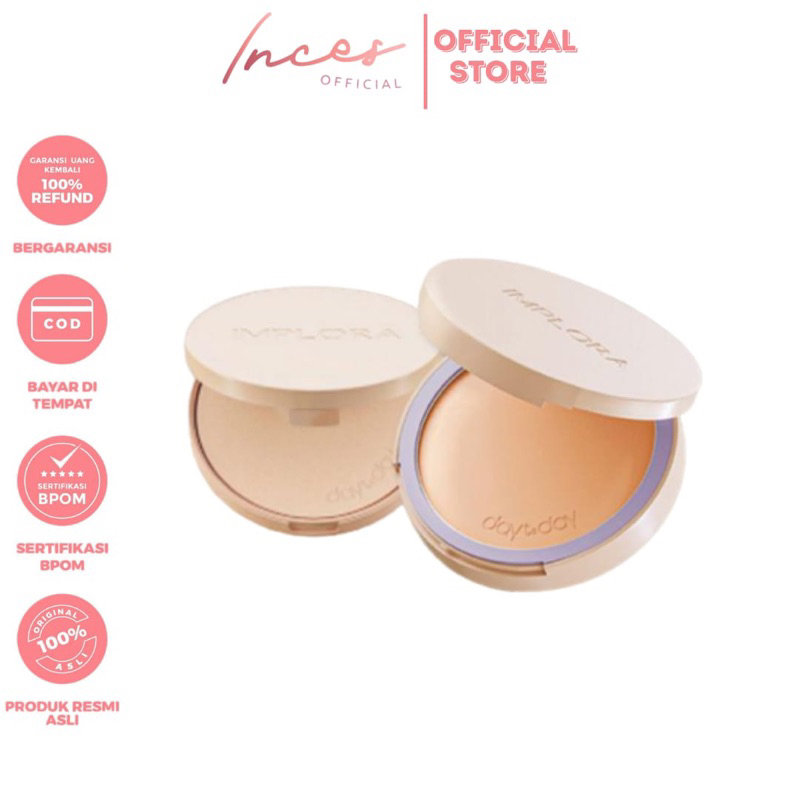 Jual 𝓲𝓷𝓬𝓮𝓼 - Implora Day to Day Series Two Way cake | Bedak Implora ...