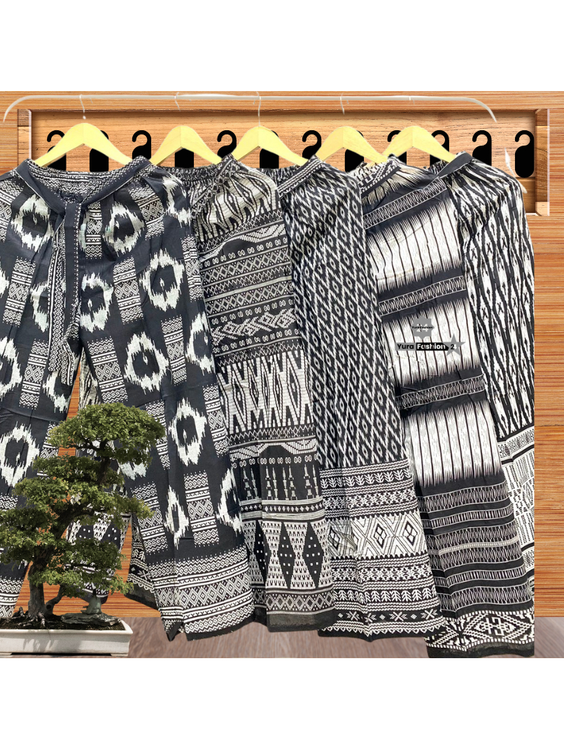 Jual Celana Tidur Panjang Rayon Celana Santai Motif Monokrom Asmat ...