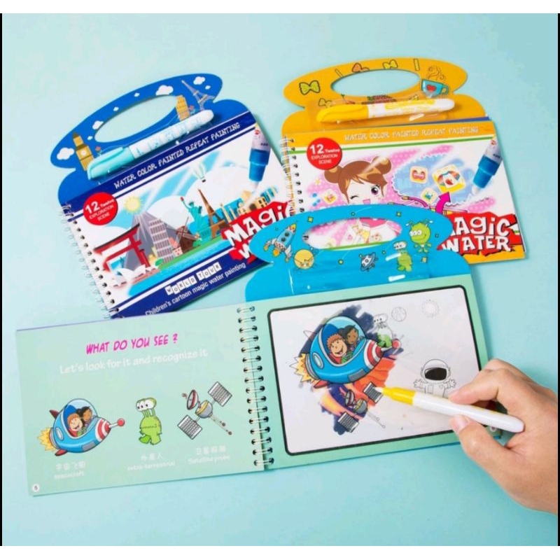 Jual Magic coloring book besar magic water book/buku mewarnai/buku anak ...