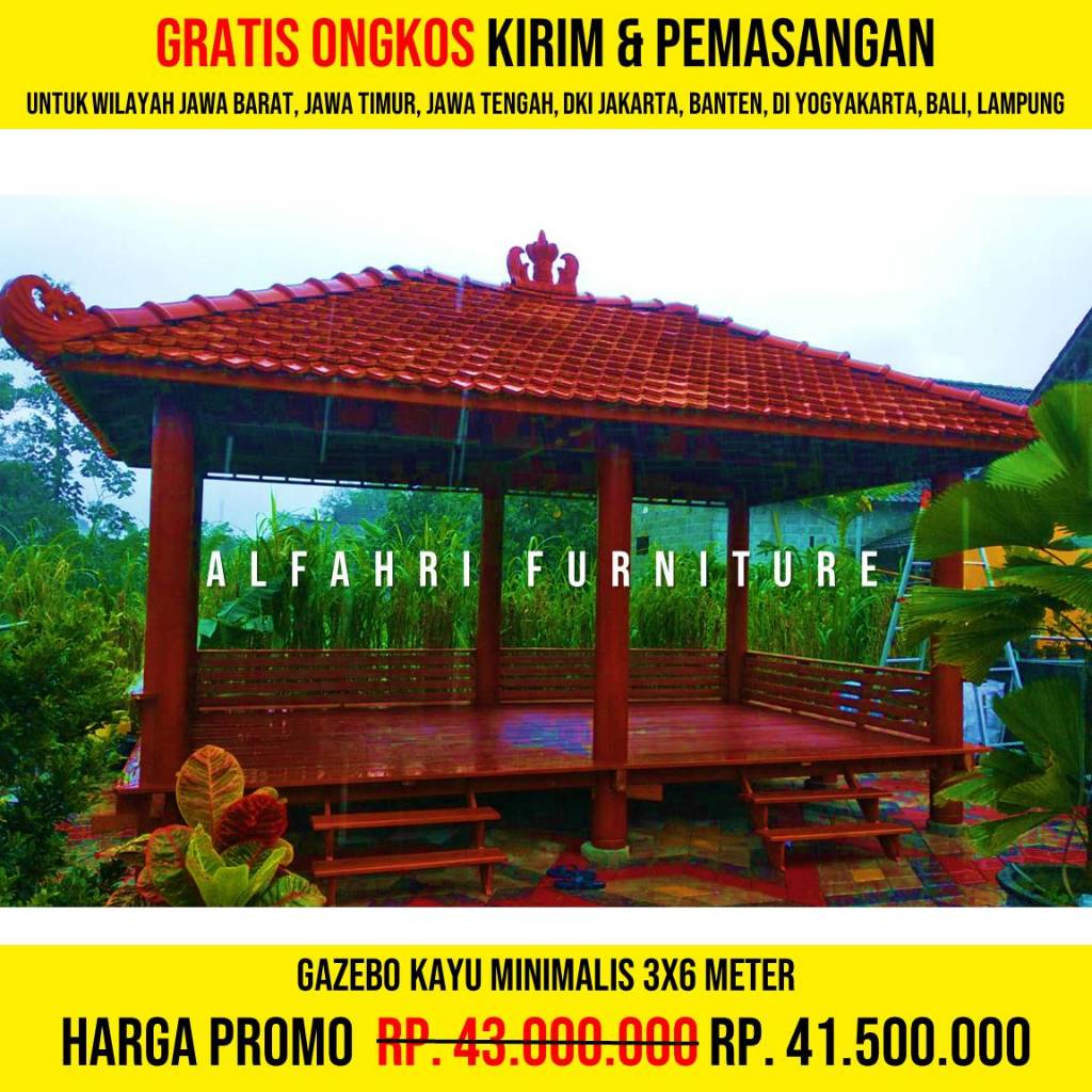 Jual Gazebo Kayu Minimalis 3x6 Meter | Saung Gasebo Taman Rumah ...
